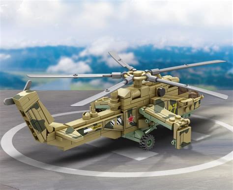 Военный конструктор для мальчиков / Боевой вертолет Ми-24/ (набор 212 ...