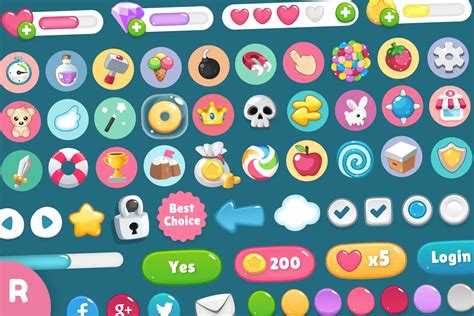 Cartoon GUI Pack Game Assets Free