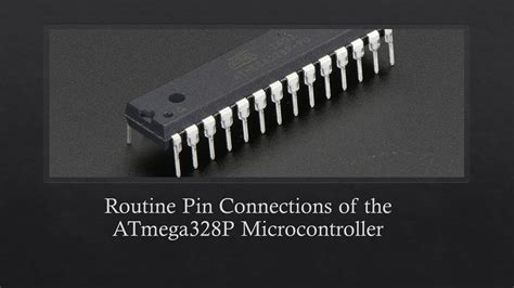Routine Pin Connections Of The Atmega328p Microcontroller Vcc Gnd