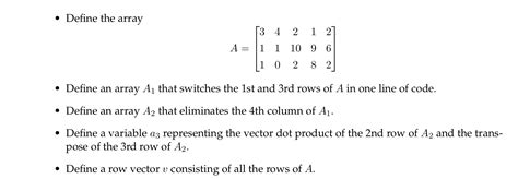 Solved Define The Array A Define An Chegg Com