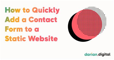 How To Quickly Add A Contact Form To A Static Website