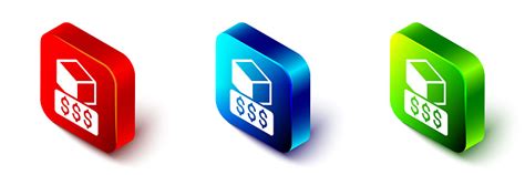 흰색 배경에서 격리된 Isometric 3d 프린터 서비스 아이콘입니다 3d 프린팅 빨간색 파란색 및 녹색 사각형 버튼 벡터 0명에 대한 스톡 벡터 아트 및 기타 이미지