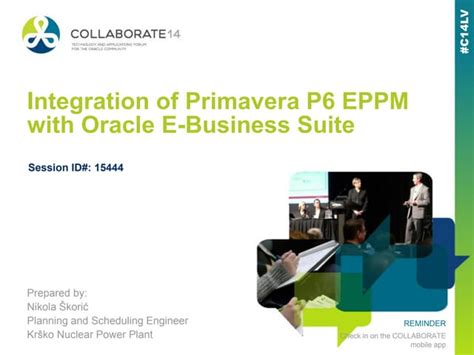 Integration Of Primavera P6 Eppm With Oracle E Business Suite Oracle Primavera P6 Collaborate