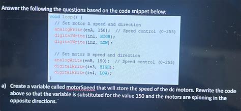 Solved Answer The Following The Questions Based On The Code