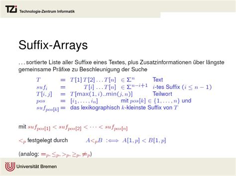 Ppt Algorithm Engineering „suffix Bäume Und Suffix Arrays“ Powerpoint