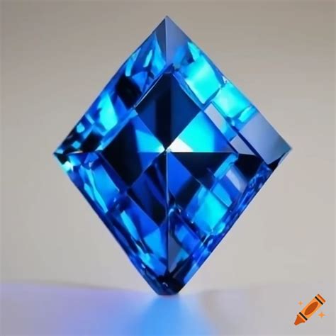 Shiny Blue Crystal In Unique Rhombus Shape 4k Ultra Hd