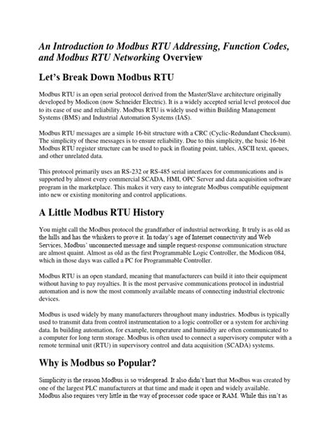 Modbus Rtu Page Refresh 2019 V3 Pdf Information And Communications