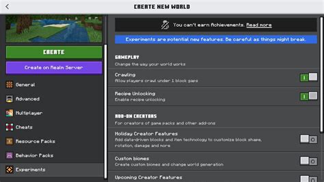 How To Play Experimental Features In Minecraft