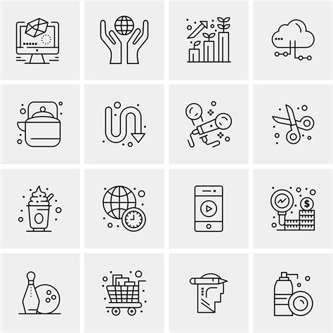 Mobile Cell Chart Bold And Thin Black Line Icon Set 13433607 Vector Art