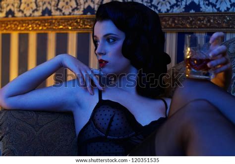 Retro Pin Up Girl Wearing Vintage Lingerie Stock Photo Shutterstock