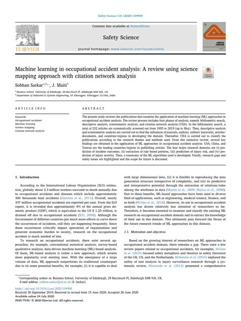 machine learning in occupational accident analysis a review using