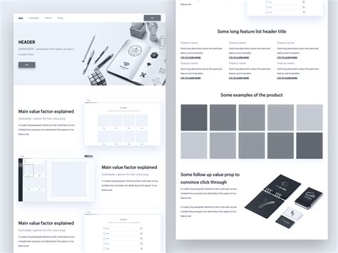 Wireframe Landing Page For Web App Landing Page Wireframe Web App