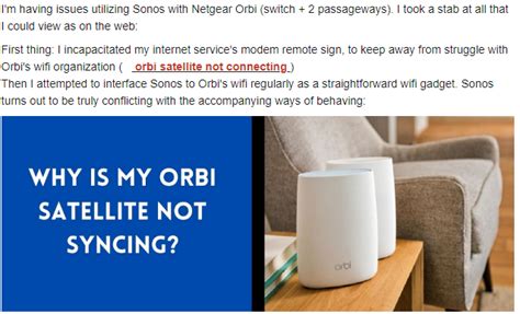 Why Is My Orbi Satellite Not Connecting By Medium