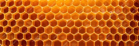 Premium Ai Image Closeup Vibrant Honeycomb Pattern Background Showcasing Natural Hexagonal
