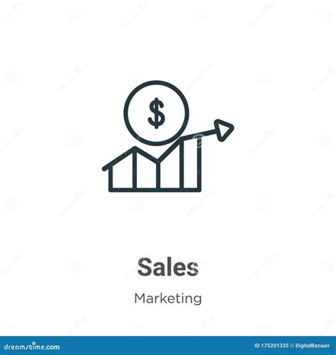 Sales Outline Vector Icon Thin Line Black Sales Icon Flat Vector Simple Element Illustration