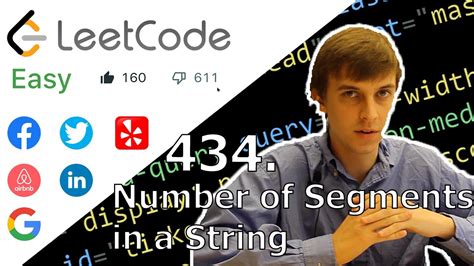 Leetcode 434 Number Of Segments In A String Solution Explained Java Youtube