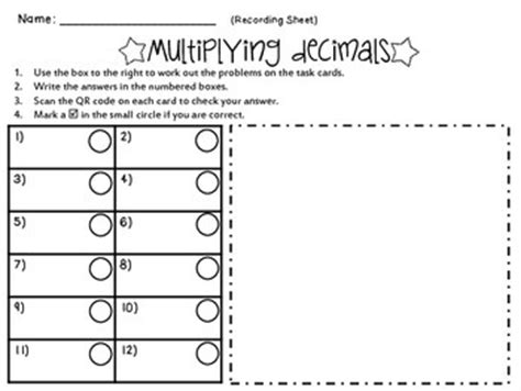 Multiplying Decimals QR CODE Task Cards By Felicia Purdy TpT
