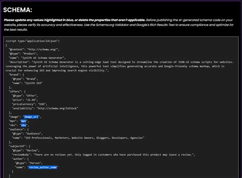 Smartest AI Schema Generator For JSON LD Code By Zynith SEO