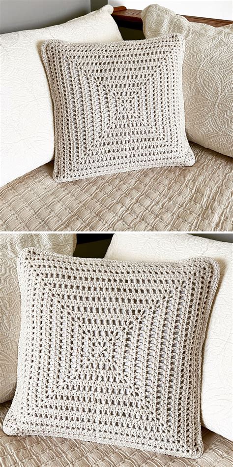 Simple Lattice Square Free Crochet Pattern Crochet Rectangle Pillow