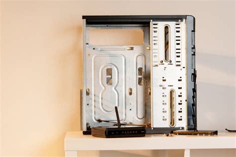 Computer Parts Of Processing Unit Close Up Stock Image Image Of