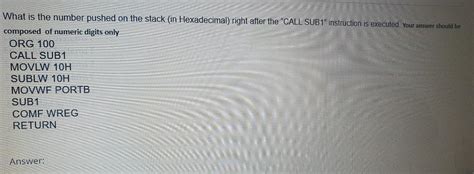 solved what is the number pushed on the stack in