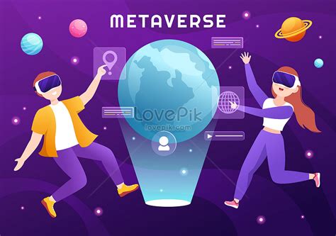메타버스 디지털 가상 현실 삽화 일러스트 무료 다운로드 Lovepik