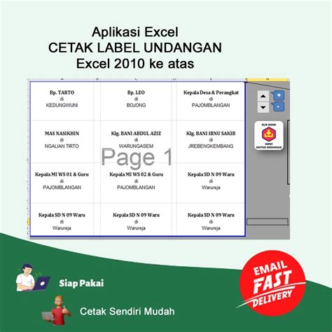Jual Aplikasi Cetak Label Undangan 103 Excel Shopee Indonesia