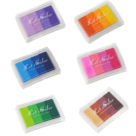 4 색 잉크 패드 잉크 스탬프 패드 다채로운 만화 공예 잉크 패드 세트 Diy 재미 있은 작업 지문 스크랩북 액세서리 1 피스스탬프 Aliexpress