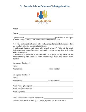 Science Club Form Complete With Ease Airslate Signnow