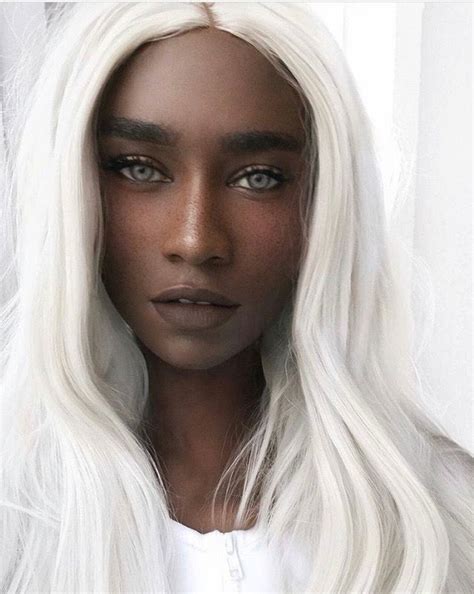 Tan Skin White Hair Bee Melvnin White Hair White Hair On Black Women