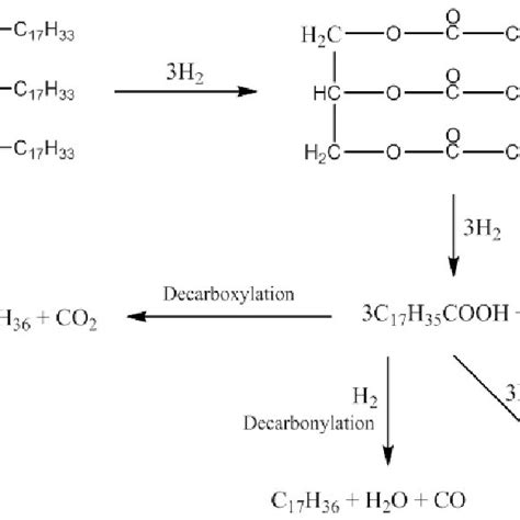 Hydrotreating Reaction Stages Of Vegetable Oils [11] Download Scientific Diagram