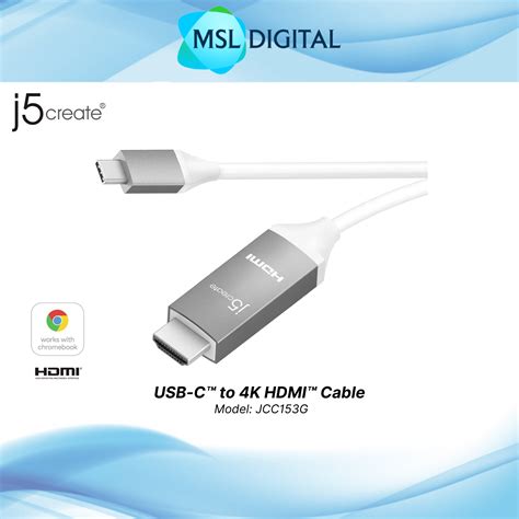 J Create USB Type C To K HDMI Cable M JCC G MSL Digital Online Store