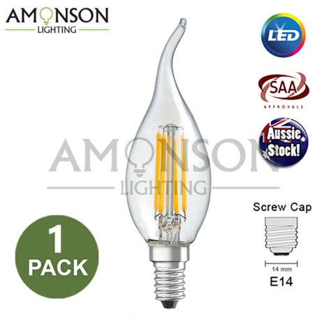 12v Led Filament Candle Bulb E14 Ca35 4w Screw Warm White