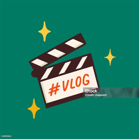 영화 클래퍼 블로그 또는 Vlog 벡터 일러스트레이션을 만들기위한 장비 인터넷 콘텐츠 벡터 플랫 일러스트레이션을 만들기위한 만화 장치 영화에 대한 스톡 벡터 아트 및 기타