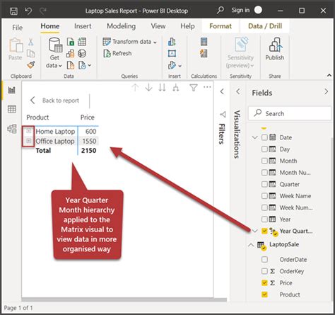 power bi date hierarchy learn to create and use