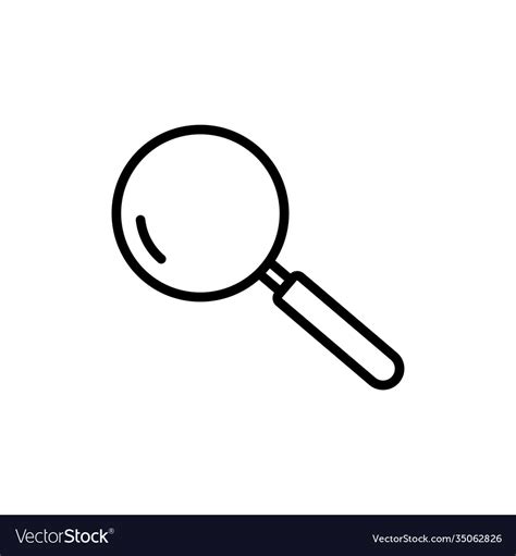 Magnifying Glass Line Icon Search Symbol Simple Vector Image