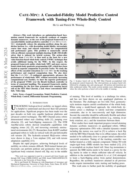pdf cafe mpc a cascaded fidelity model predictive control framework