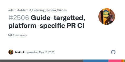guide targetted platform specific pr ci · issue 2506 · adafruit