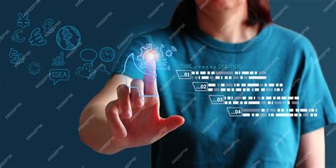 Premium Photo Woman Chat With Ai Design Prompt Order Artificial Intelligence Using Algorithm