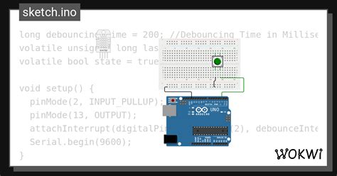 Basic Pullup Button LED Wokwi Arduino And ESP Simulator