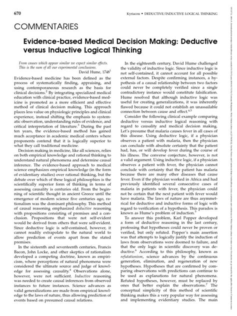 Clincal Reasoning Decision Making Download Free Pdf Inductive