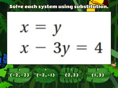 Solving Systems Using Substitution Quiz