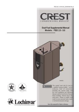 Lochinvar Crest 3 0 Supplemental Manual Service Manual Installation