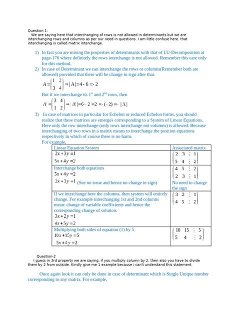 Contrast Matrix Determinant Properties Pdf Matrix Mathematics Determinant