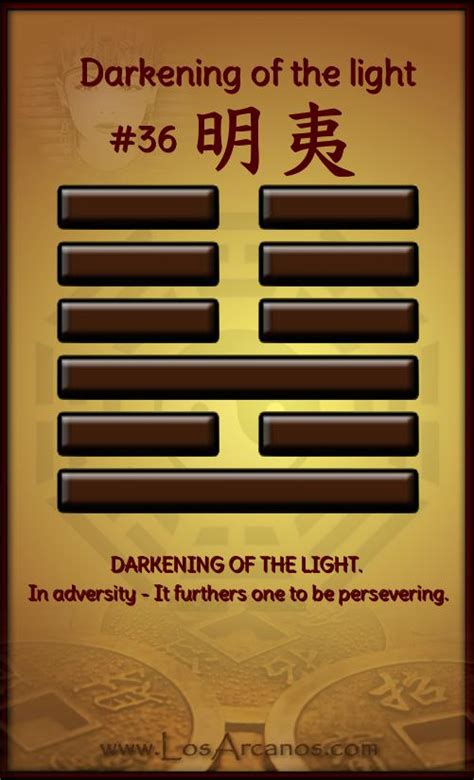 I Ching Hexagram 36 Darkening Of The Light And Its Meaning
