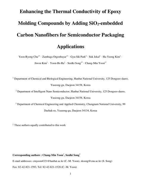 Pdf Enhancing The Thermal Conductivity Of Epoxy Molding Compounds By Adding Sio 2 Embedded