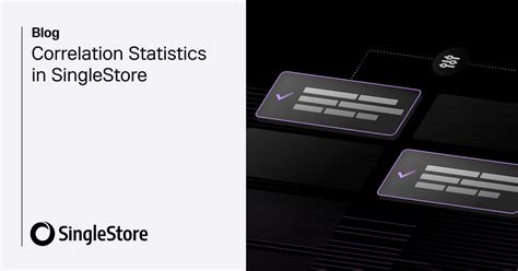 Correlation Statistics In Singlestore