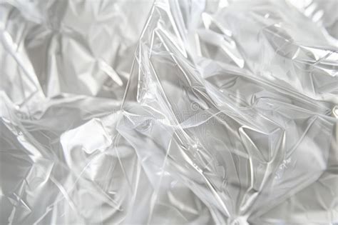 Photo Of Crumpled Sheet Of Polythene Plastic Wrap Background Texture