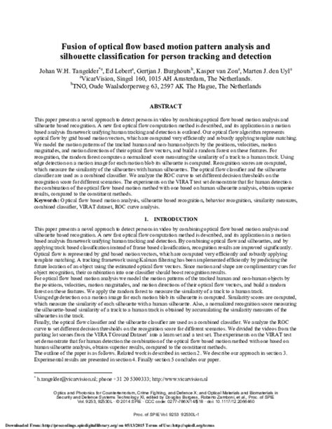 Pdf Fusion Of Optical Flow Based Motion Pattern Analysis And