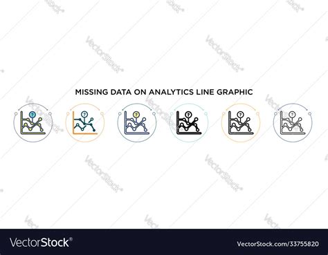 Missing Data On Analytics Line Graphic Icon Vector Image
